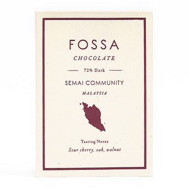 Fossa - Semai Community, Malaysia Dark 75% Chocolate Bar - Cocoa Runners