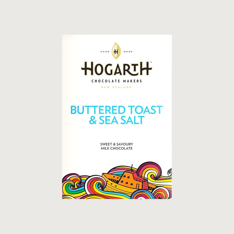 Hogarth - Buttered Toast and Sea Salt (Carton of 10) Milk Chocolate Bar ...